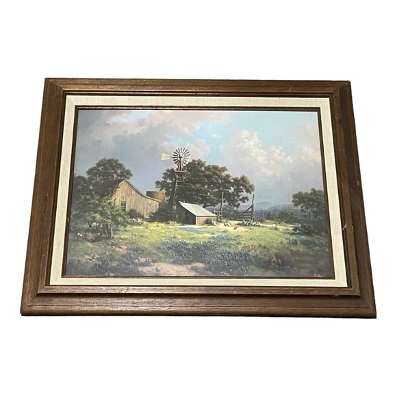 Windberg | Art | Vintage Barn Bluebonnetswindmill Print By Dalhart ...